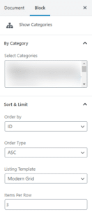 Show Categories block • impleCode