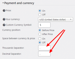 Customize Price Separators • impleCode