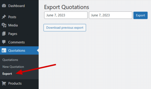 Export Quotations • impleCode
